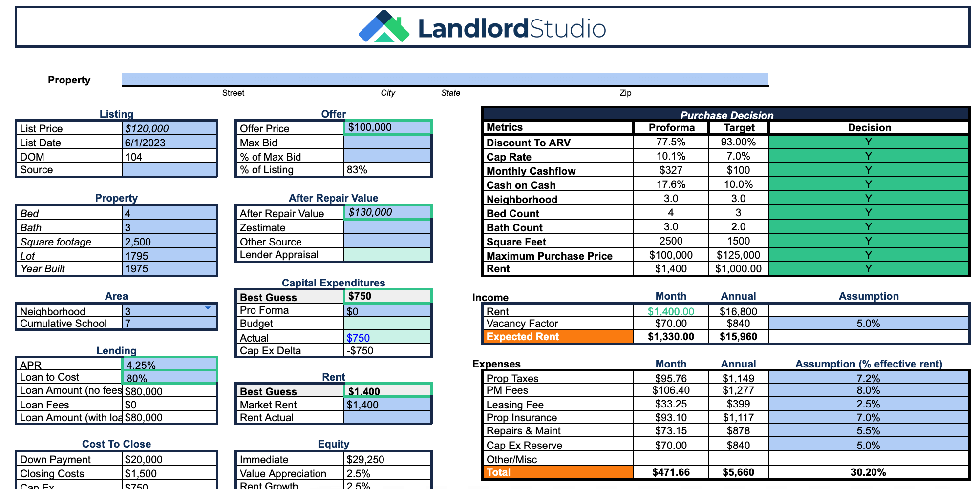 Landlord Excel Template